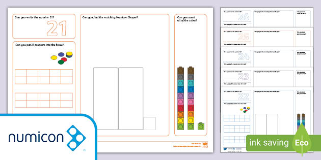 All About the Numbers 21-30 Activity Mat Pack Numicon Shapes